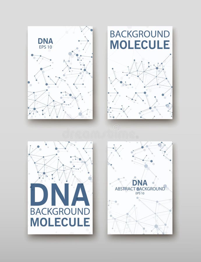 DNA Abstract Geometric Background, Layout in A4 Set Technology Brochure ...