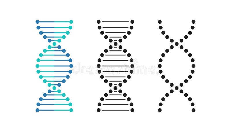 Abstract DNA Strand Symbol. Isolated on White Background. Vector ...