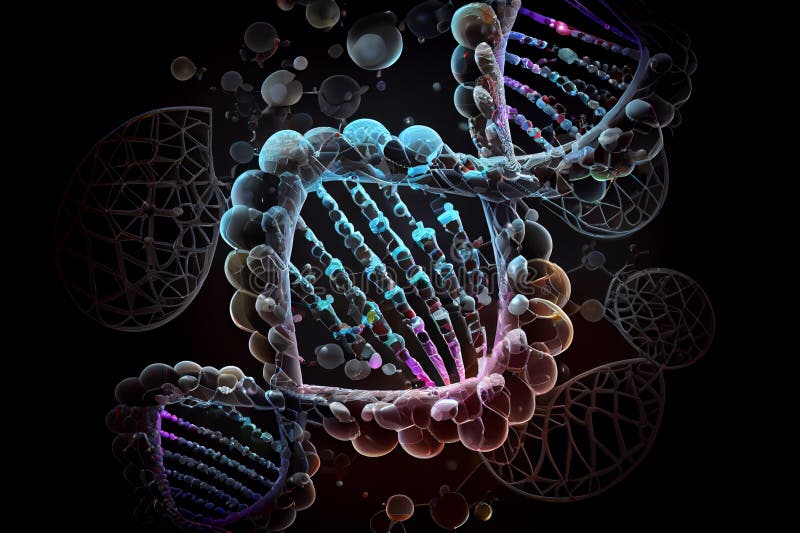 Dna, Atom, Neurons Created with Generative Ai Stock Photo - Image of ...