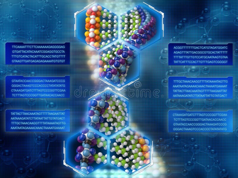 DNA Test Sanger Sequencing stock illustration. Illustration of medicine ...