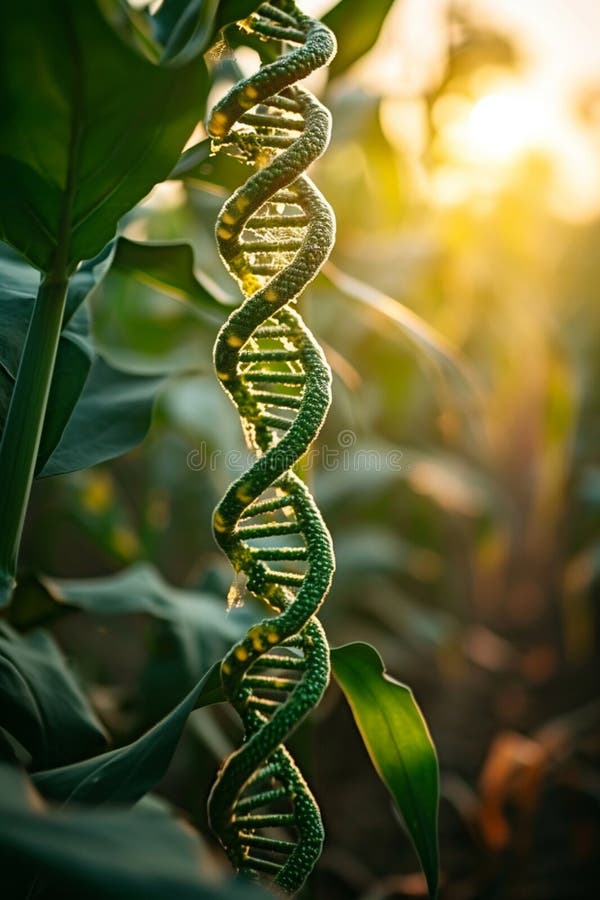 DNA on a Background of Green Plant Leaves. Selective Focus Stock Image ...