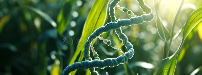 DNA on a Background of Green Plant Leaves. Selective Focus Stock Image ...