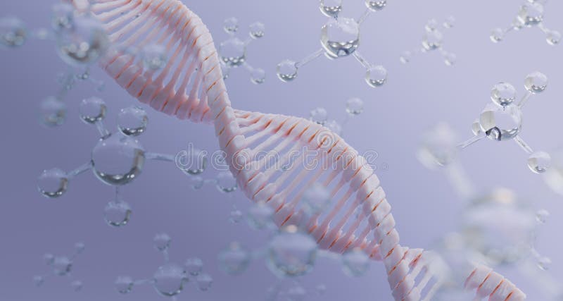 DNA and Biotechnology Science Analysis Concept,transparent Atom and ...