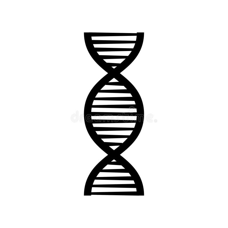 DNA Black Structure Molecule, Chromosome Icon. Isolated Vector in Flat ...