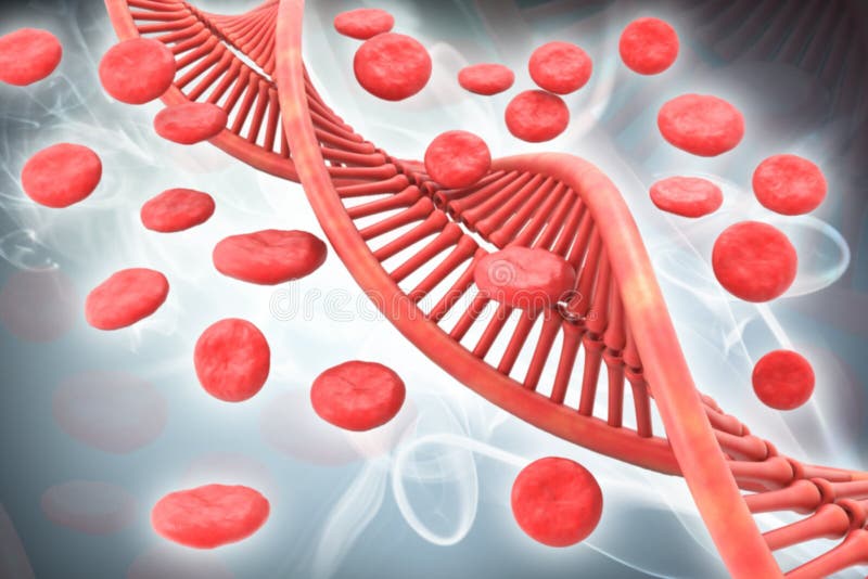 Dna and Blood cells stock illustration. Illustration of medicinal ...