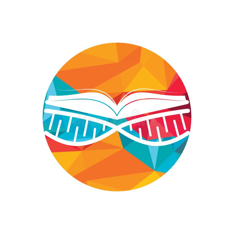 DNA Book Vector Logo Design. Genetical Book Vector Logo Template. Stock ...