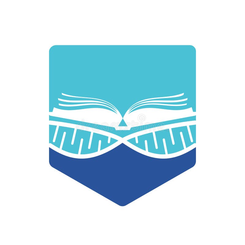 DNA Book Vector Logo Design. Genetical Book Vector Logo Template. Stock ...