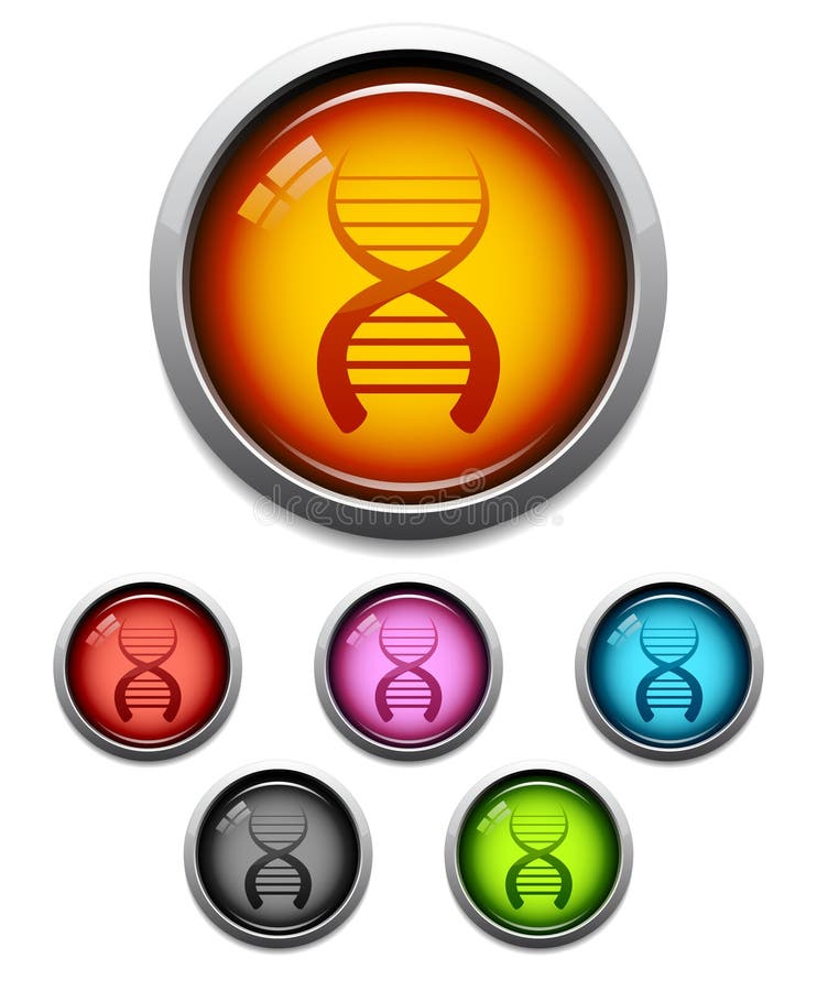 DNA button icon stock vector. Illustration of chromosome - 7039963