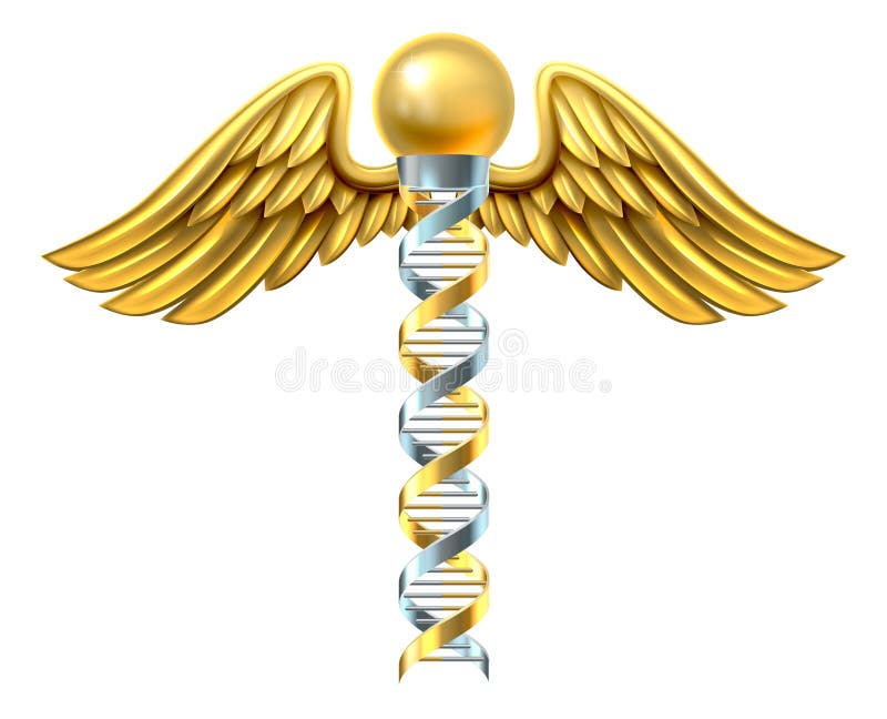 DNA-Caduceus Concept vector illustratie. Illustration of genen - 73860320