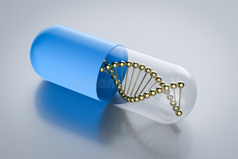 Dna in capsule stock illustration. Illustration of gene - 151939357