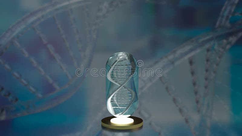 Dna in Capsule for Sci or Education Concept 3d Rendering Stock ...
