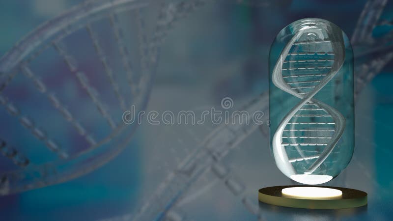 Dna in Capsule for Sci or Education Concept 3d Rendering Stock ...