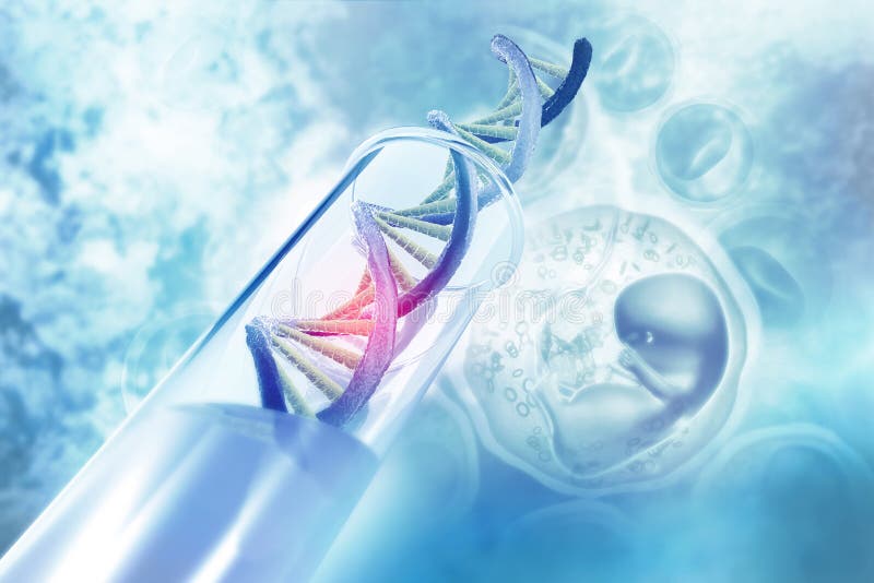 DNA Cell on Scientific Background Stock Illustration - Illustration of ...