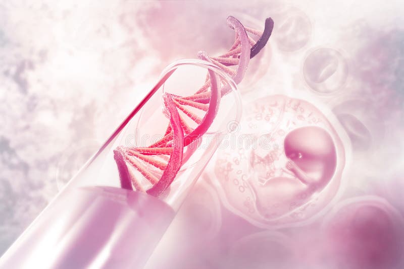 DNA Cell on Scientific Background Stock Illustration - Illustration of ...