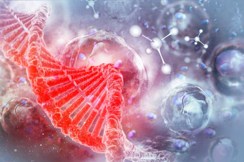 DNA Cell on Scientific Background Stock Illustration - Illustration of ...