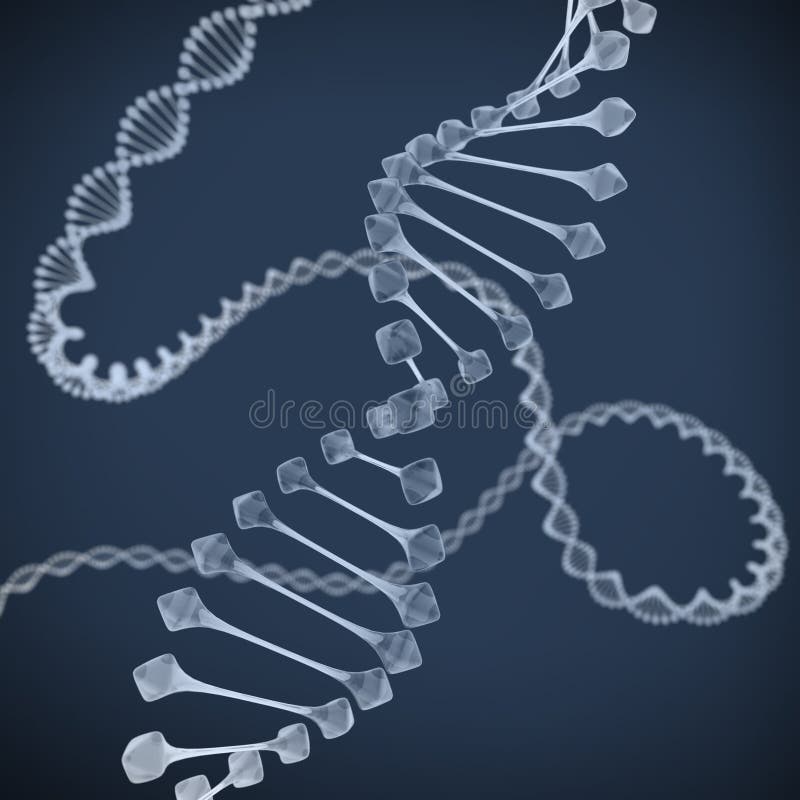 DNA Chain Abstract 3d Rendering Stock Illustration - Illustration of ...