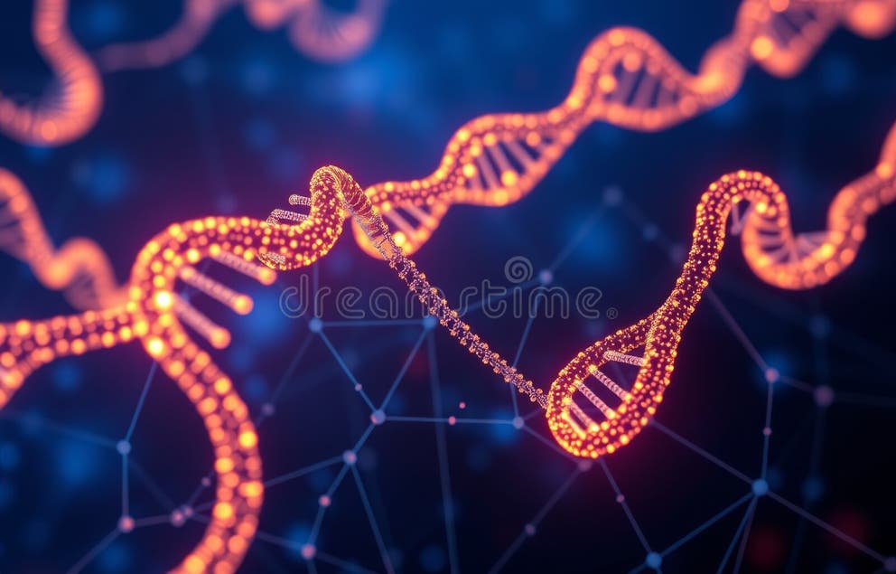 DNA Chain Abstract Futuristic Background. Stock Image - Image of ...