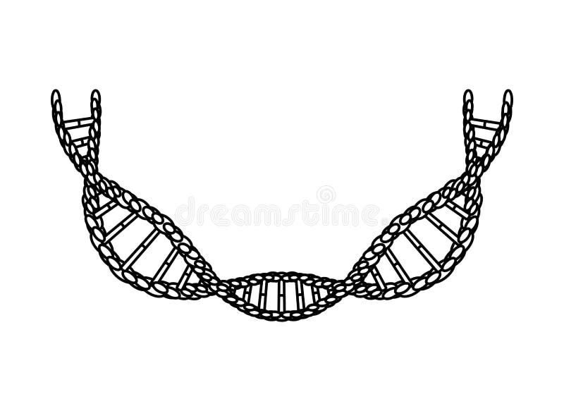 Dna Chain with Curve Science Icon Stock Vector - Illustration of code ...