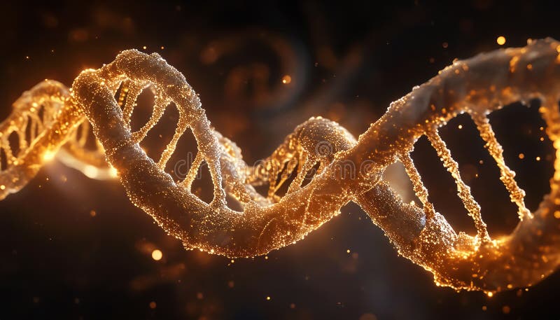 DNA Chain. Glowing Threads of the DNA Helix Stock Illustration ...