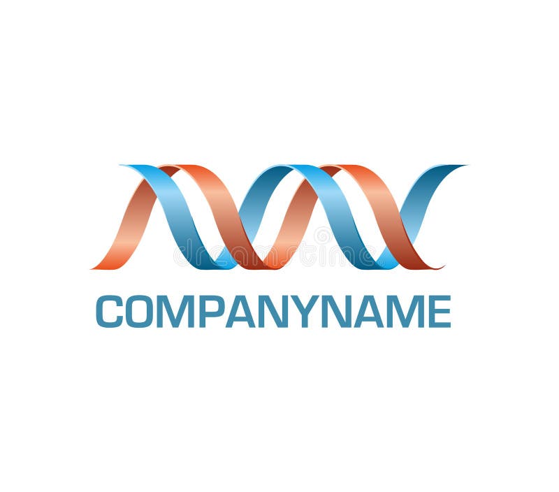 DNA Chain In Orange And Blue. Ready Logo Stock Vector - Illustration of ...