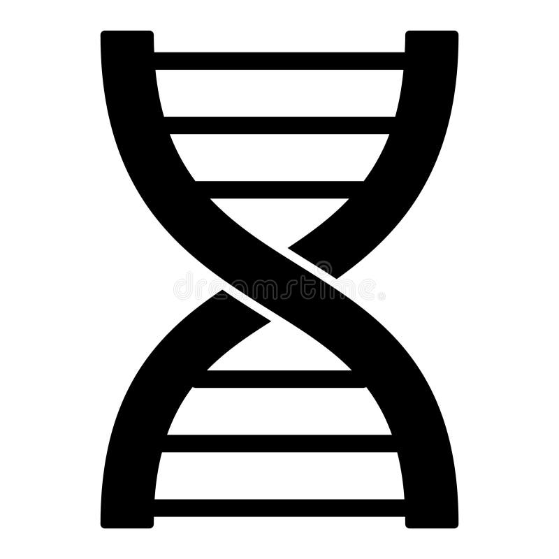 DNA Chain Solid Icon, Genetic Biology Concept. Vector Graphics Stock ...