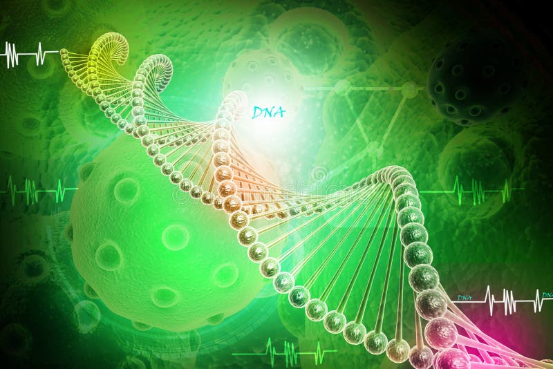 DNA chain and virus stock illustration. Illustration of biology - 35746781