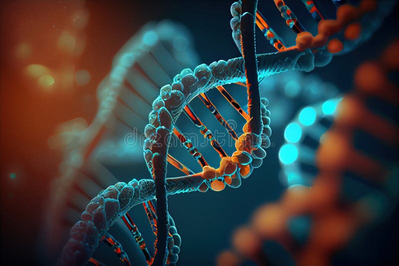 DNA Molecules on the Beautiful Backdrop, Generative AI Stock ...