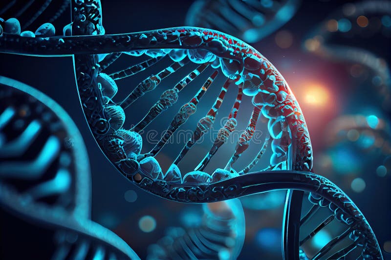 DNA Molecules on the Beautiful Backdrop, Generative AI Stock ...