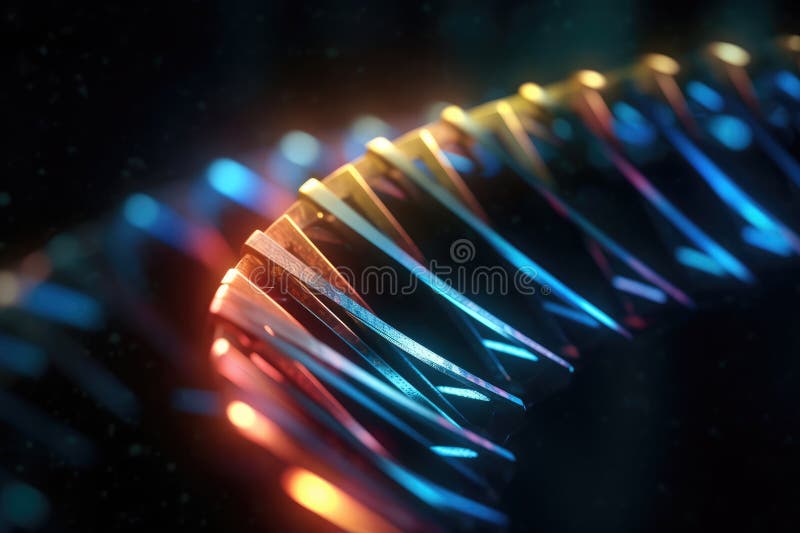 DNA Chains within a Dark Colored Liquid Medium Stock Illustration ...
