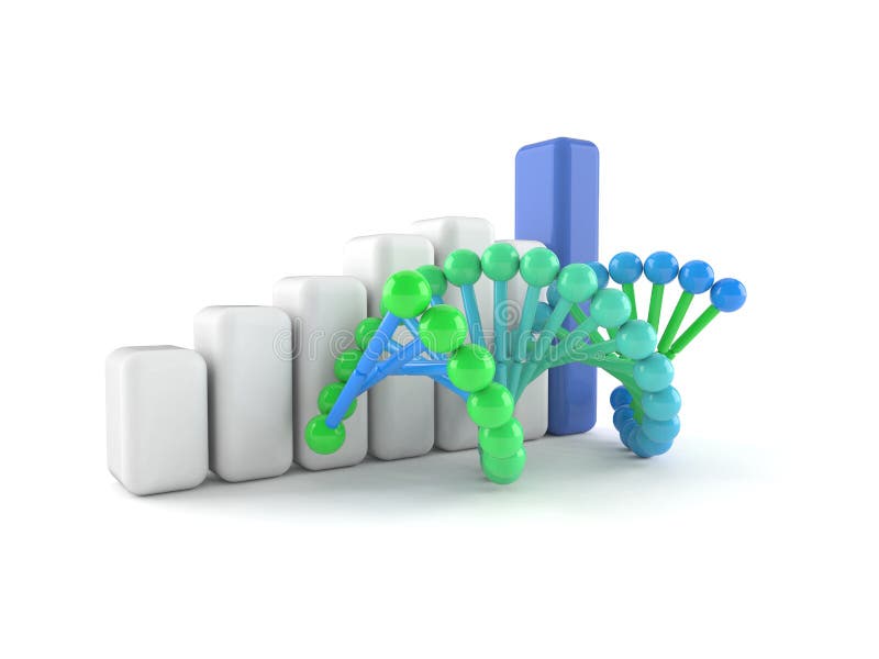 DNA with chart stock illustration. Illustration of biology - 180074609