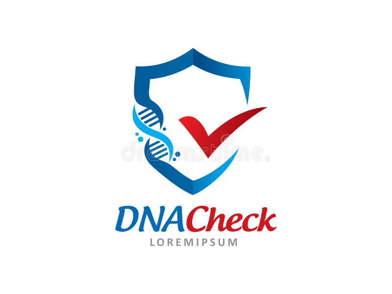 DNA Check and Shield Logo Symbol or Icon Template Stock Vector ...