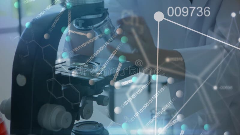 DNA and Chemical Structures Moving Against Female Scientist Using ...