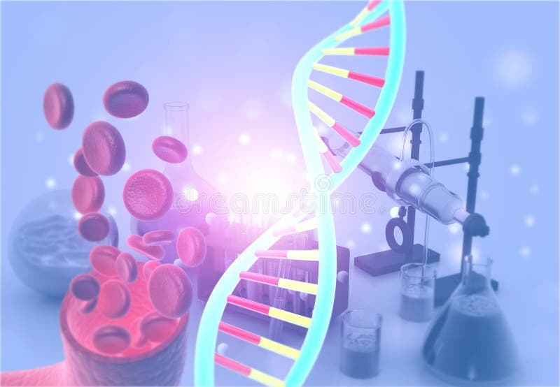DNA in chemistry lab stock illustration. Illustration of design - 124913912