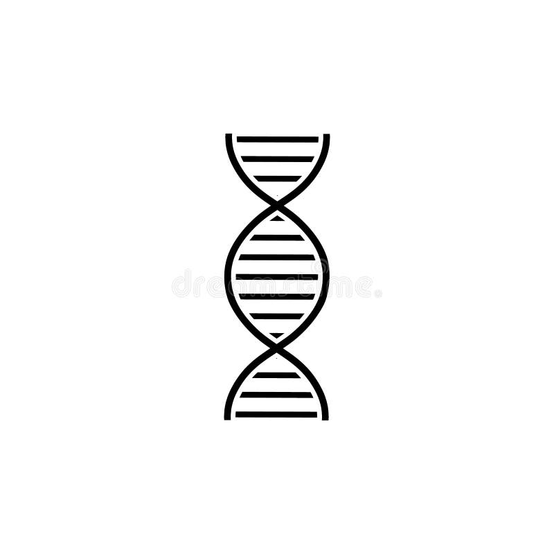 Abstract DNA Strand Symbol. Isolated on White Background. Vector ...
