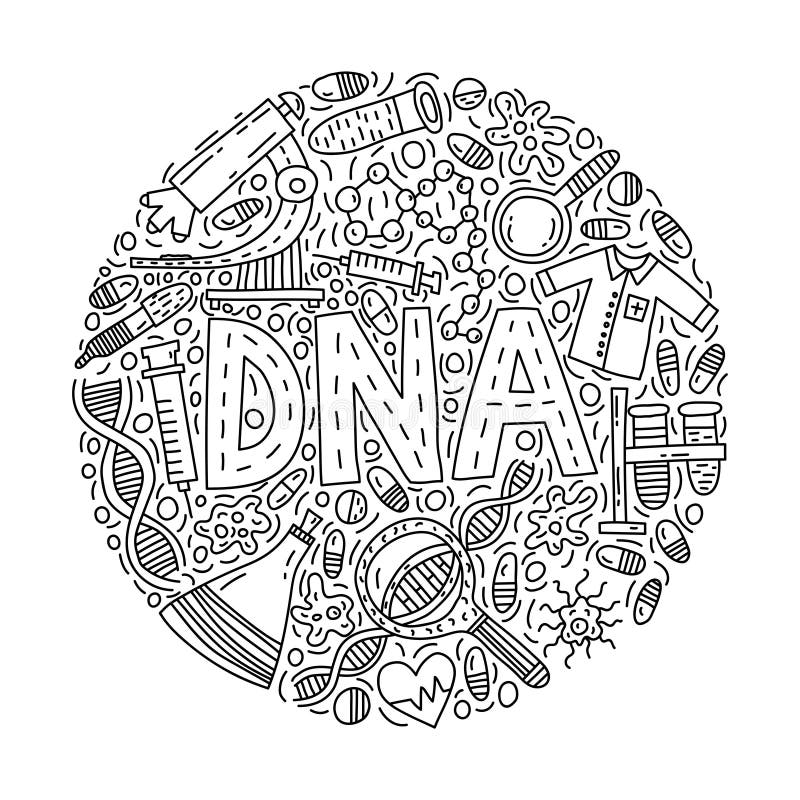 DNA. Circle Doodle Illustration Stock Vector - Illustration of ...