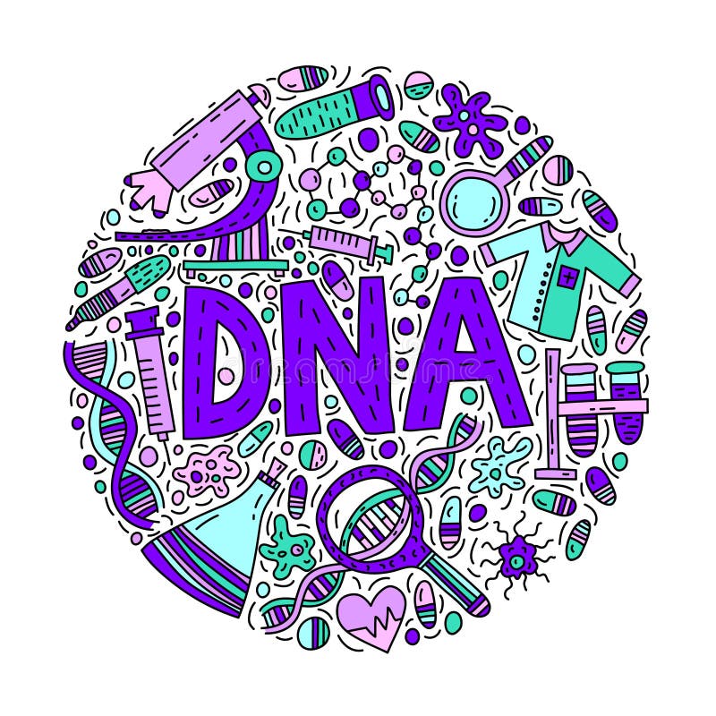 DNA. Circle Doodle Illustration Stock Vector - Illustration of ...