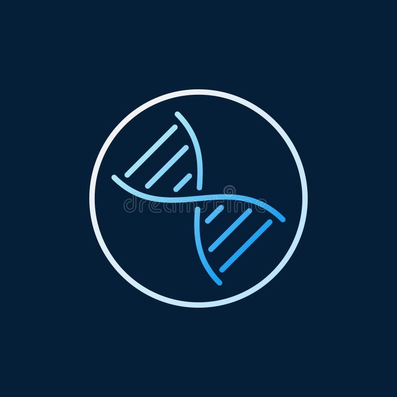 DNA in Circle Vector Concept Colored Linear Icon or Logo Stock Vector ...