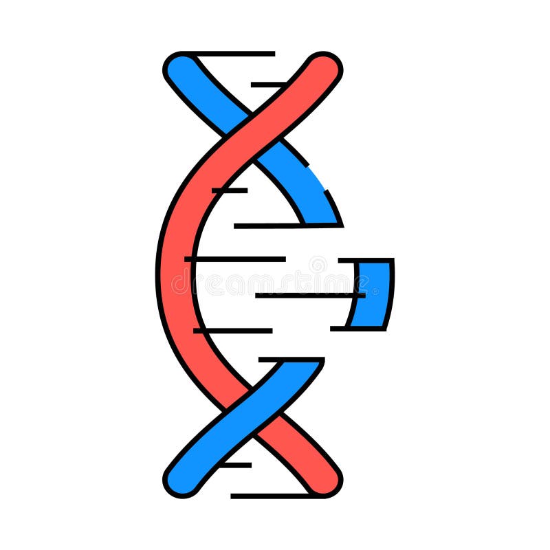 Dna Code Icon Color Illustration Stock Vector - Illustration of mouse ...