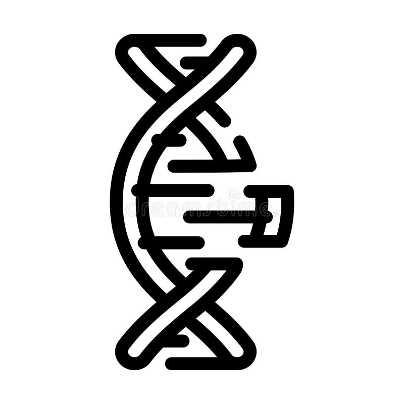 Dna Code Line Icon Vector Isolated Illustration Stock Vector ...