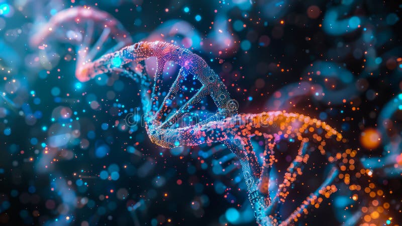 DNA Color Code: Art Drawing of Genetics. Generated by AI. Stock ...
