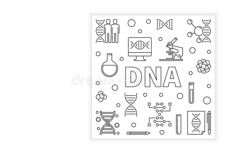 DNA Concept Vector Outline Square Design Element Stock Vector ...