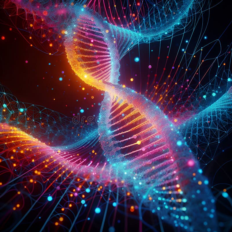 DNA Connection: Bridging Worlds through Technology. Stock Illustration ...