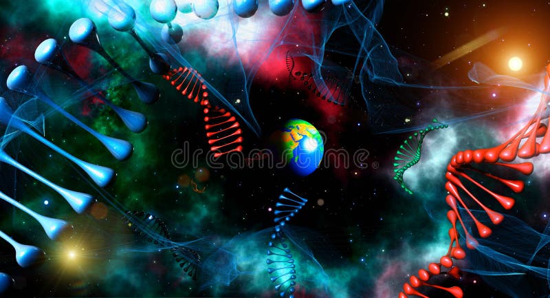 Dna & space stock illustration. Illustration of genetics - 1266505