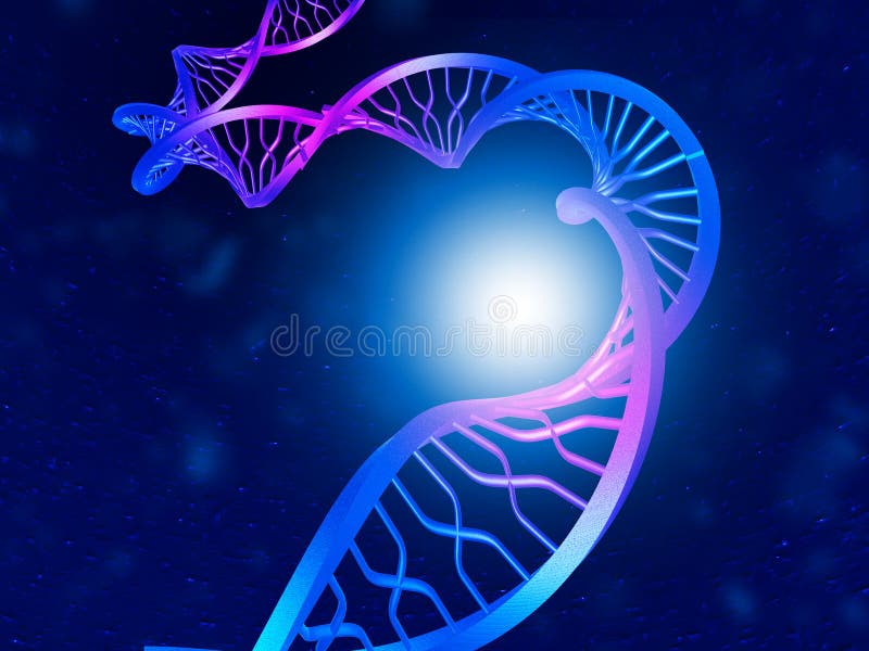 DNA on Dark Blue Background Stock Illustration - Illustration of ...