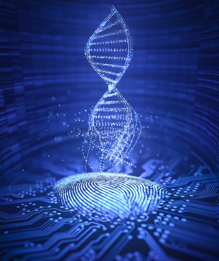Impronta digitale e DNA illustrazione di stock. Illustrazione di ...