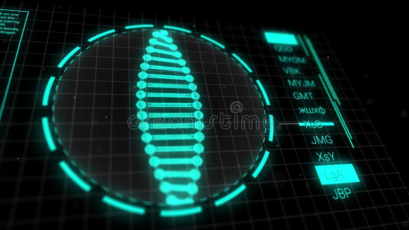 DNA Digital Analysis on Screen in Laboratory. DNA Results on Lab ...