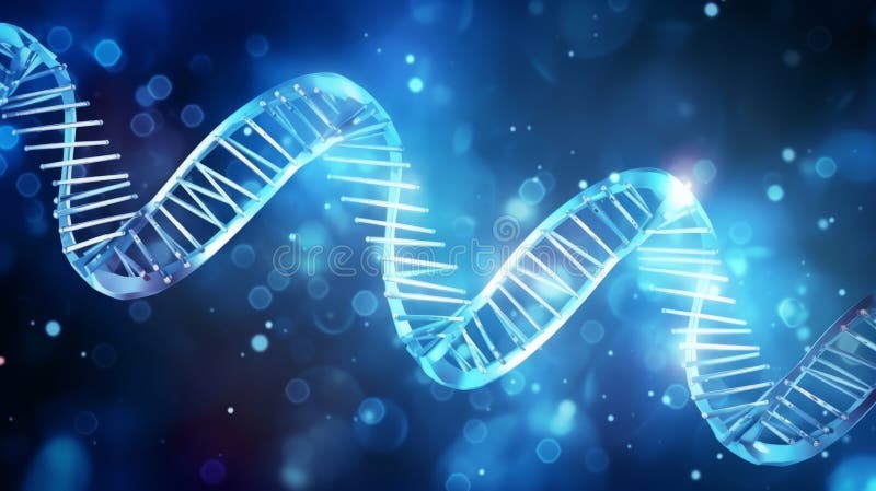 Dna Double Helix Abstract Background in Blue Tones Stock Illustration ...