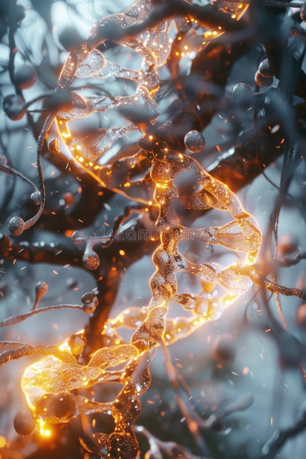 DNA Double Helix on Branches Stock Image - Image of life, light: 366691223