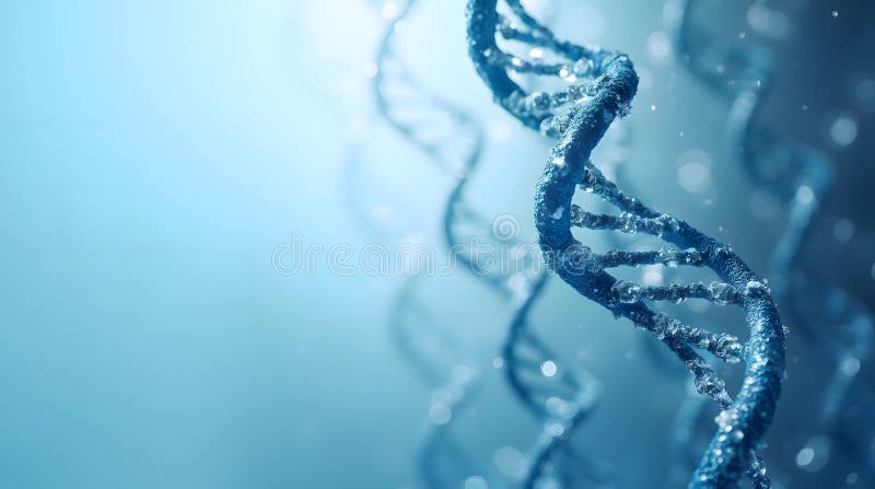 DNA Double Helix on Bright Abstract Background with Light Blue Hue ...