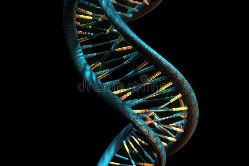 Dna Double Helix, with Complementary Base Pairs and Bases Visible Stock ...